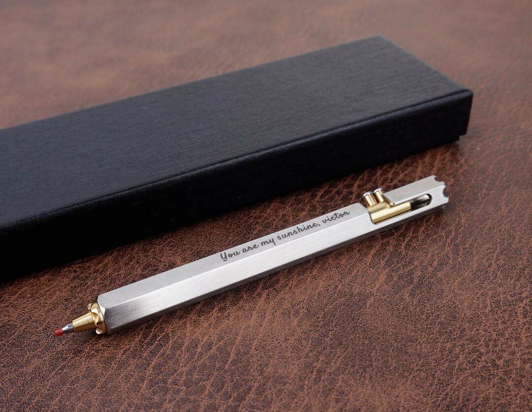 Personalized Men Bolt-action Pen With Engraved, Custom EDC Pen for Him ...
