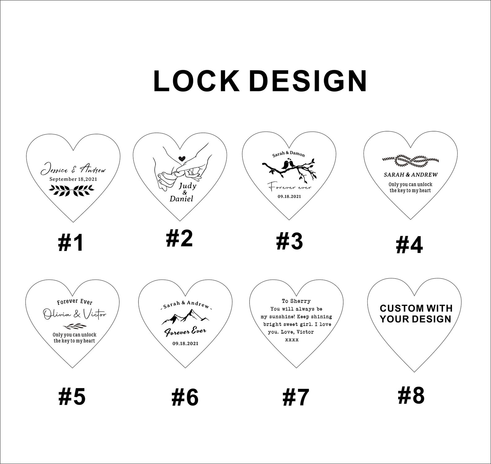 Personalized Engraved Heart Love Lock With Key Travel Bridge | Etsy