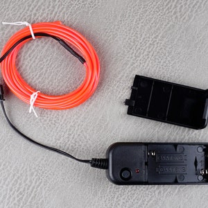 El Wire Kit With Small Power Pack for DIY, EL Wire Sign Glow in the ...