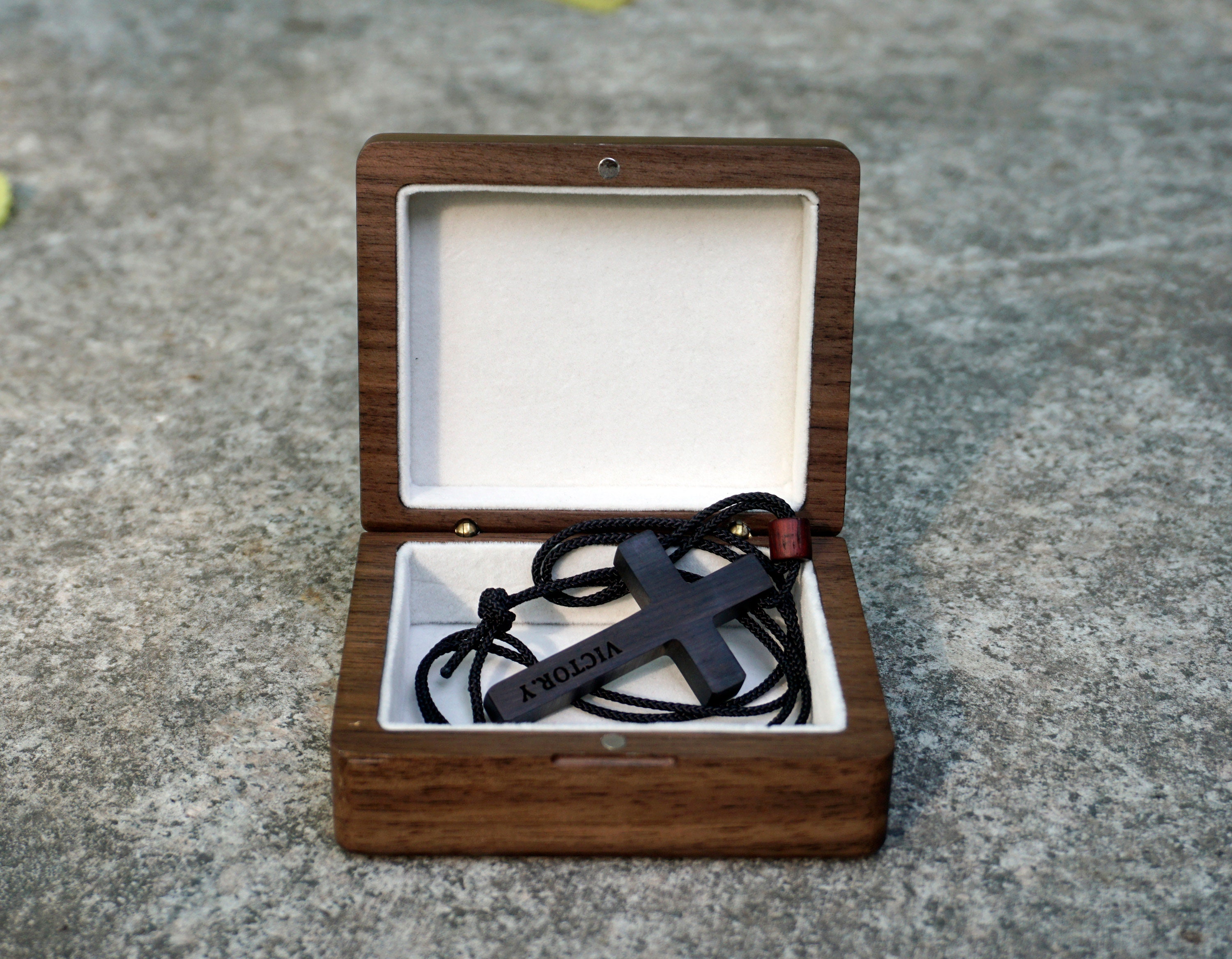 Personalized Wood Cross Necklace & Gift Box, First Communion Gift, Wood ...