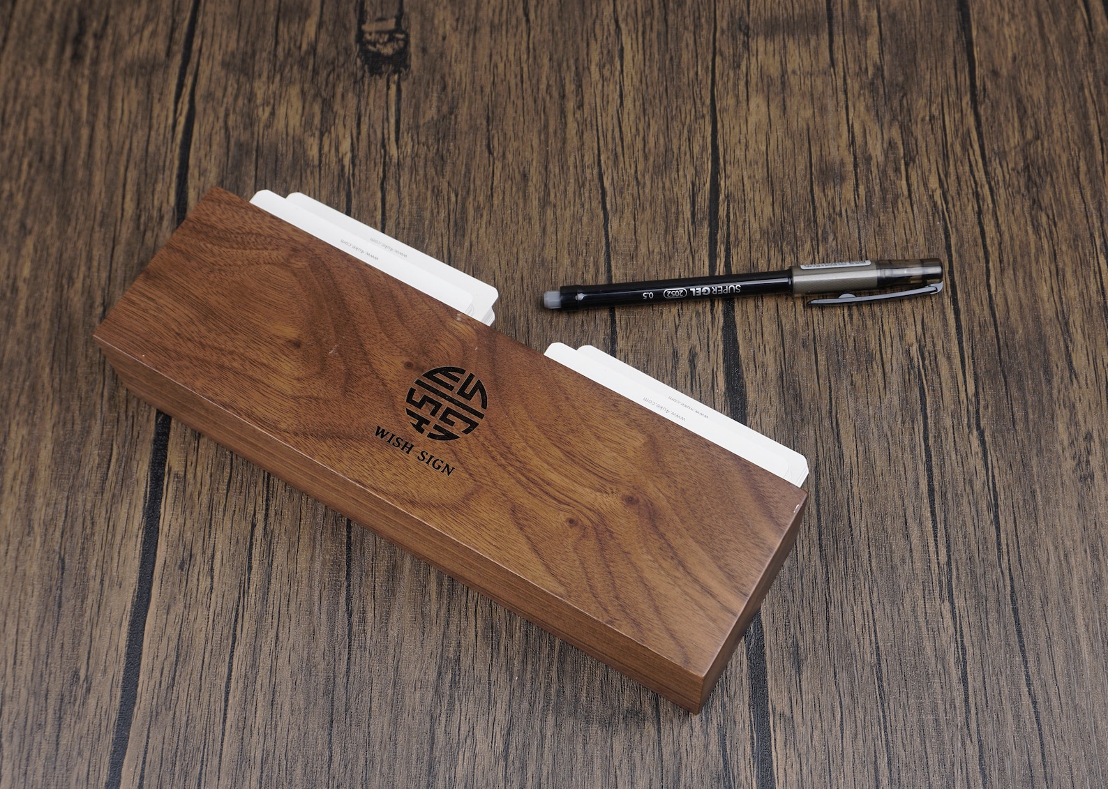 Personalized Wood Business Card Holder for Desk Desk Name - Etsy