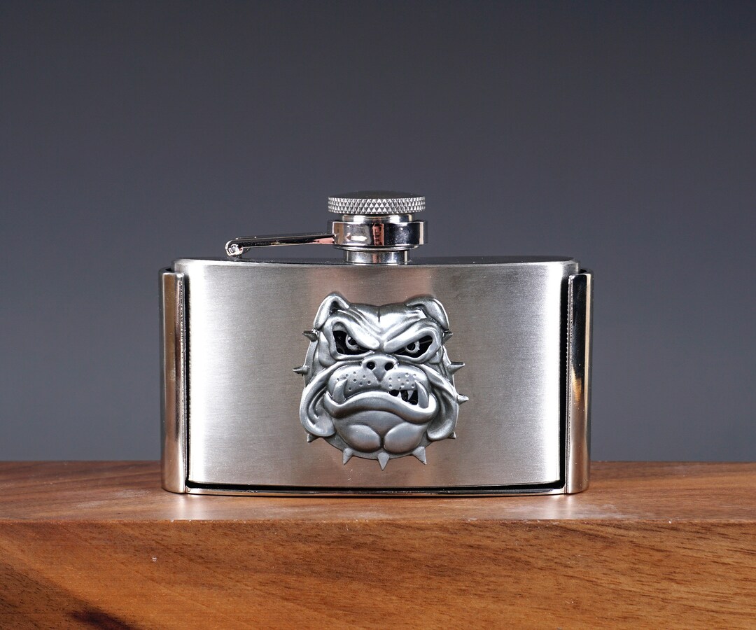Bull Dog Flask Belt Buckle With 3 OZ Flask Set - Etsy