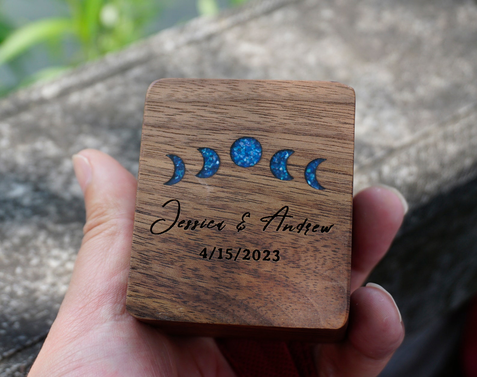 Personalized Plus Size Triple Flip Wooden Wedding Ring Box for - Etsy
