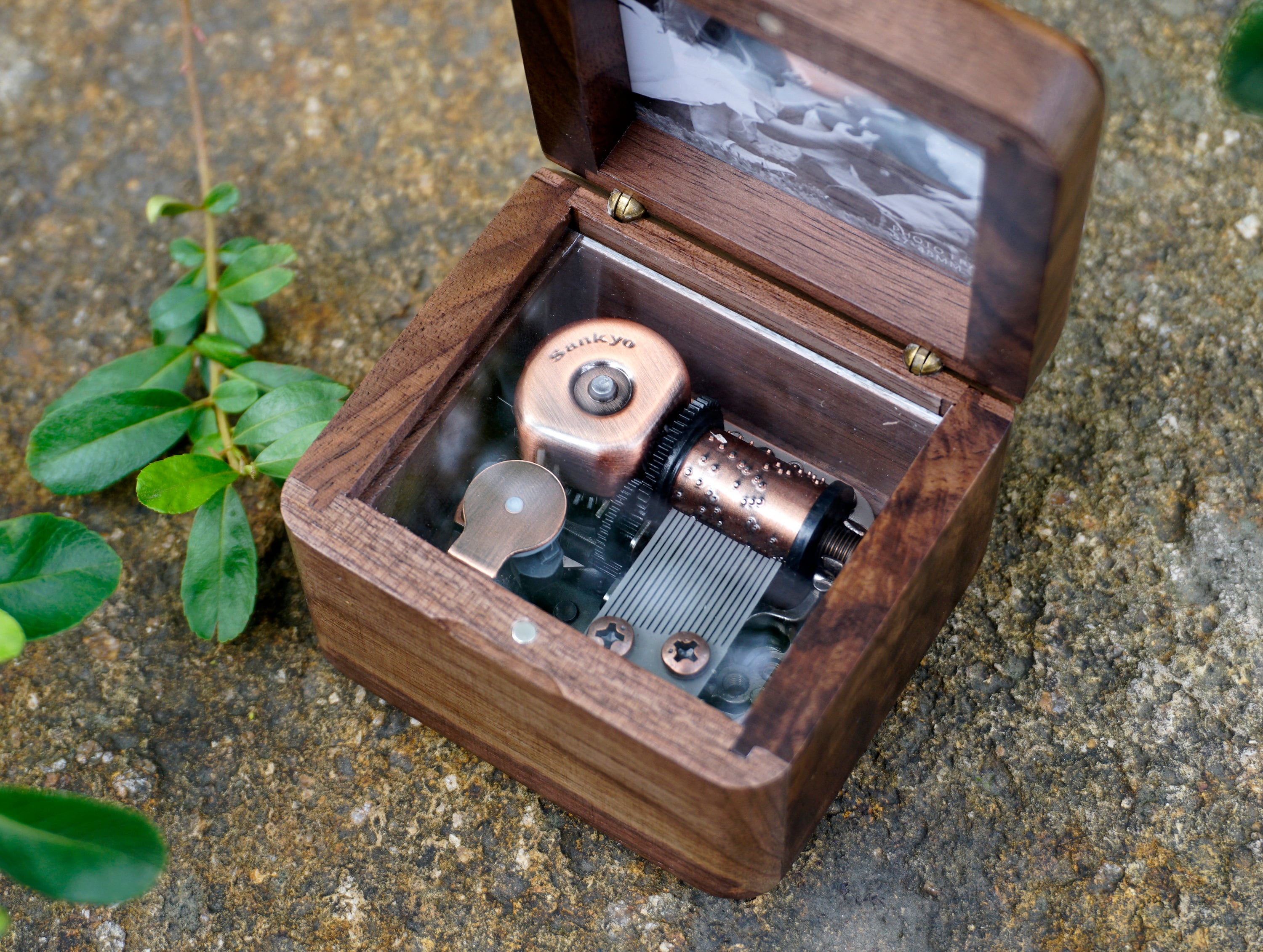 Personalized Wood Music Box With Engravingphoto and Inlay for - Etsy