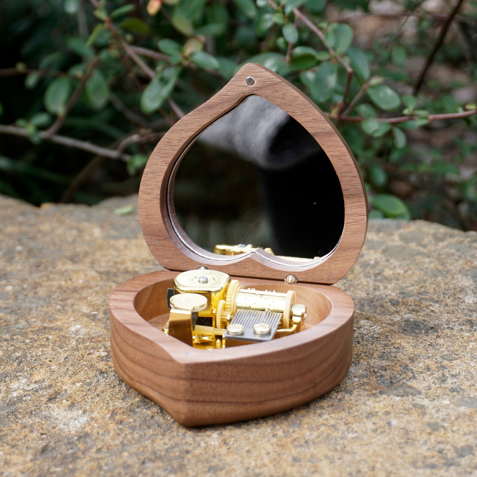 Personalized Heart Wooden Music Box With Engraving and Inlay for ...