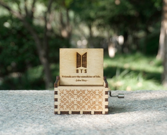 Custom Engraved Bts Spring Day Hand Crank Wooden Music Box - Etsy