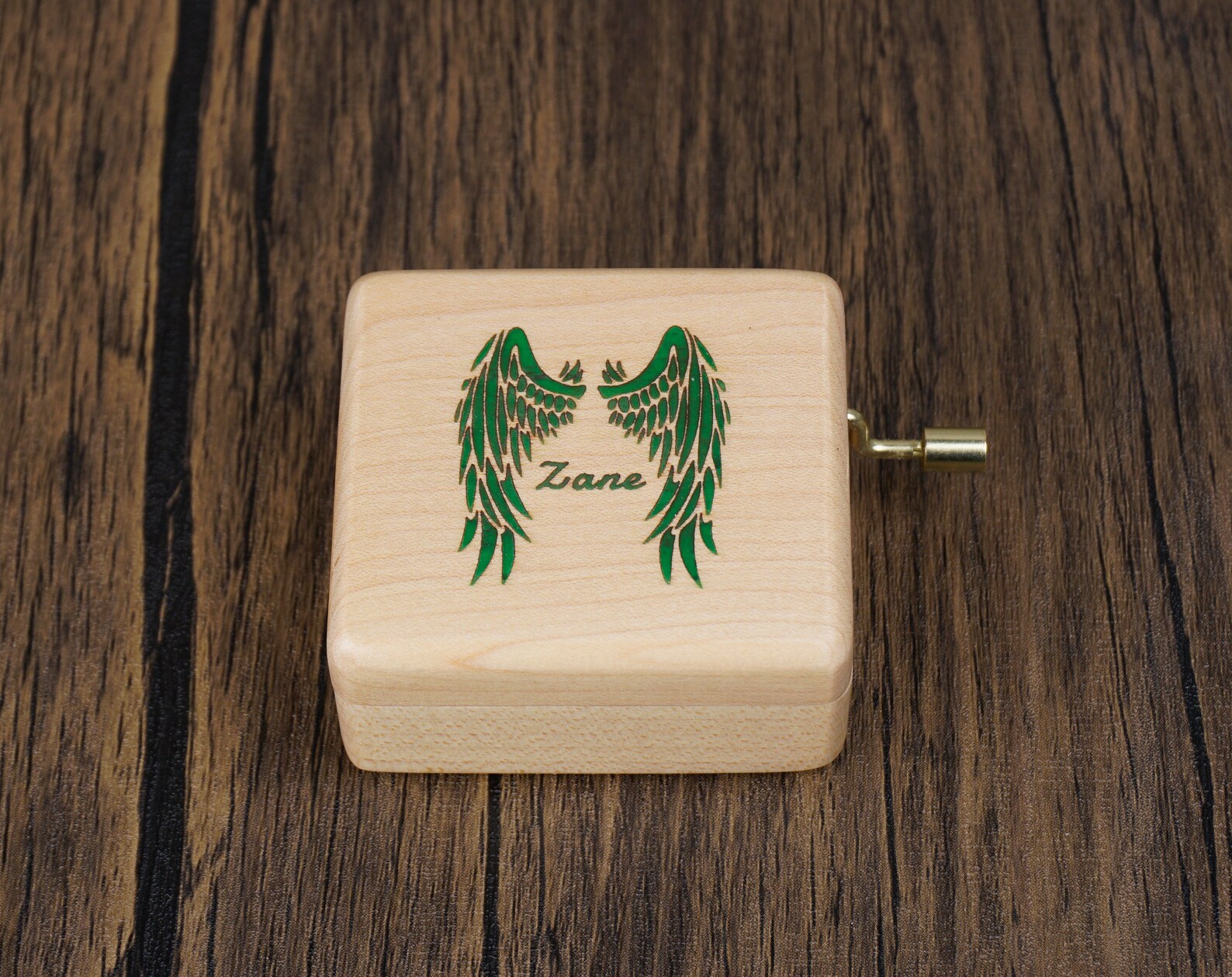 Personalized Music Box With Engraving and Inlay, Grow in the Dark Inlay ...