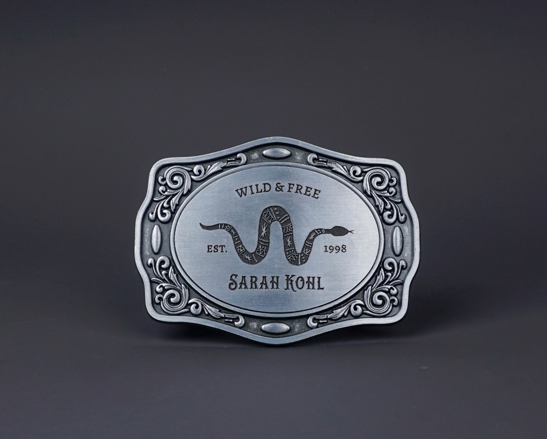 Personalized Snake BELT BUCKLE for Man or Women With Name Engraved ...