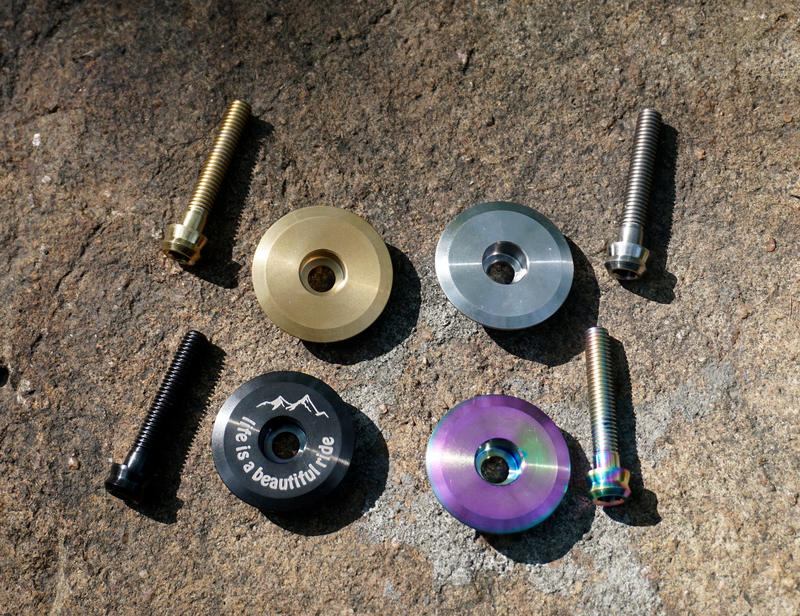 Personalised Titanium BIKE HEADSET CAP for Cyclists Mountain - Etsy