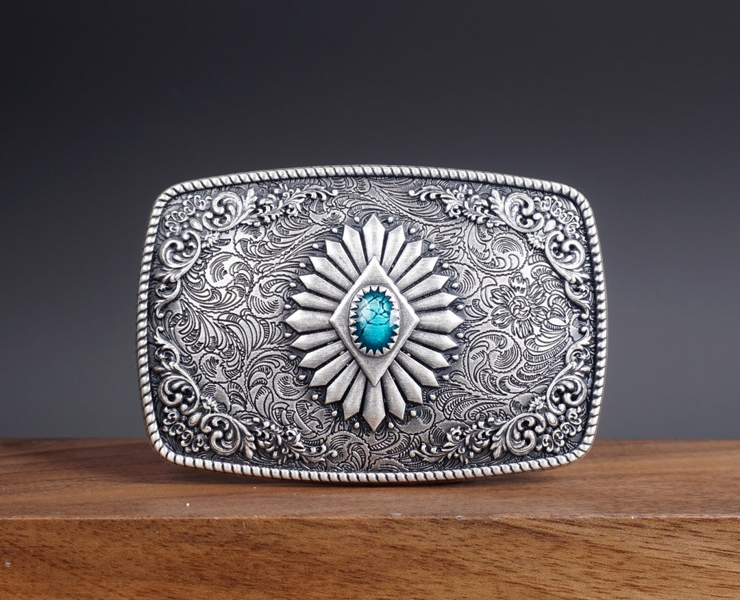 TURQUOISE BELT BUCKLE - Western Vintage Design for Christmas Gift - Etsy