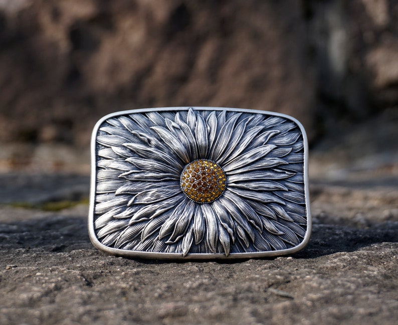Vintage Daisy BELT BUCKLE - Western Vintage Design Belt Buckle - Etsy