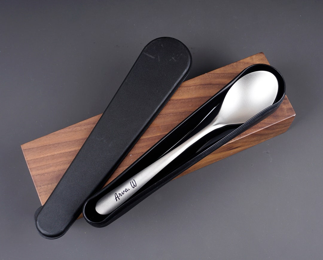 Personalized Titanium Spoon & Travel Case With Engraving - Customizable ...