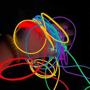 El Wire Kit With Small Power Pack for DIY, EL Wire Sign Glow in the ...
