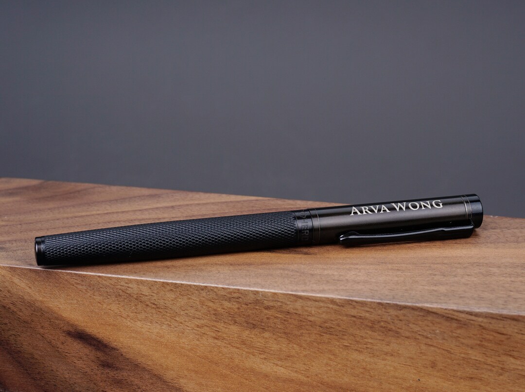 Personalized Black Fountain Pen & Ink Set With Engraving Name. - Etsy
