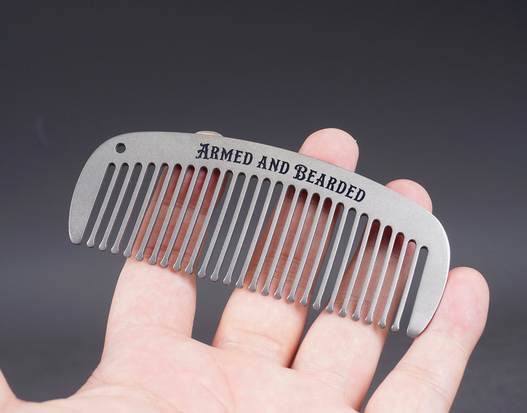 Personalized Oval-shaped Titanium Beard Comb Hair Comb With Engraving ...