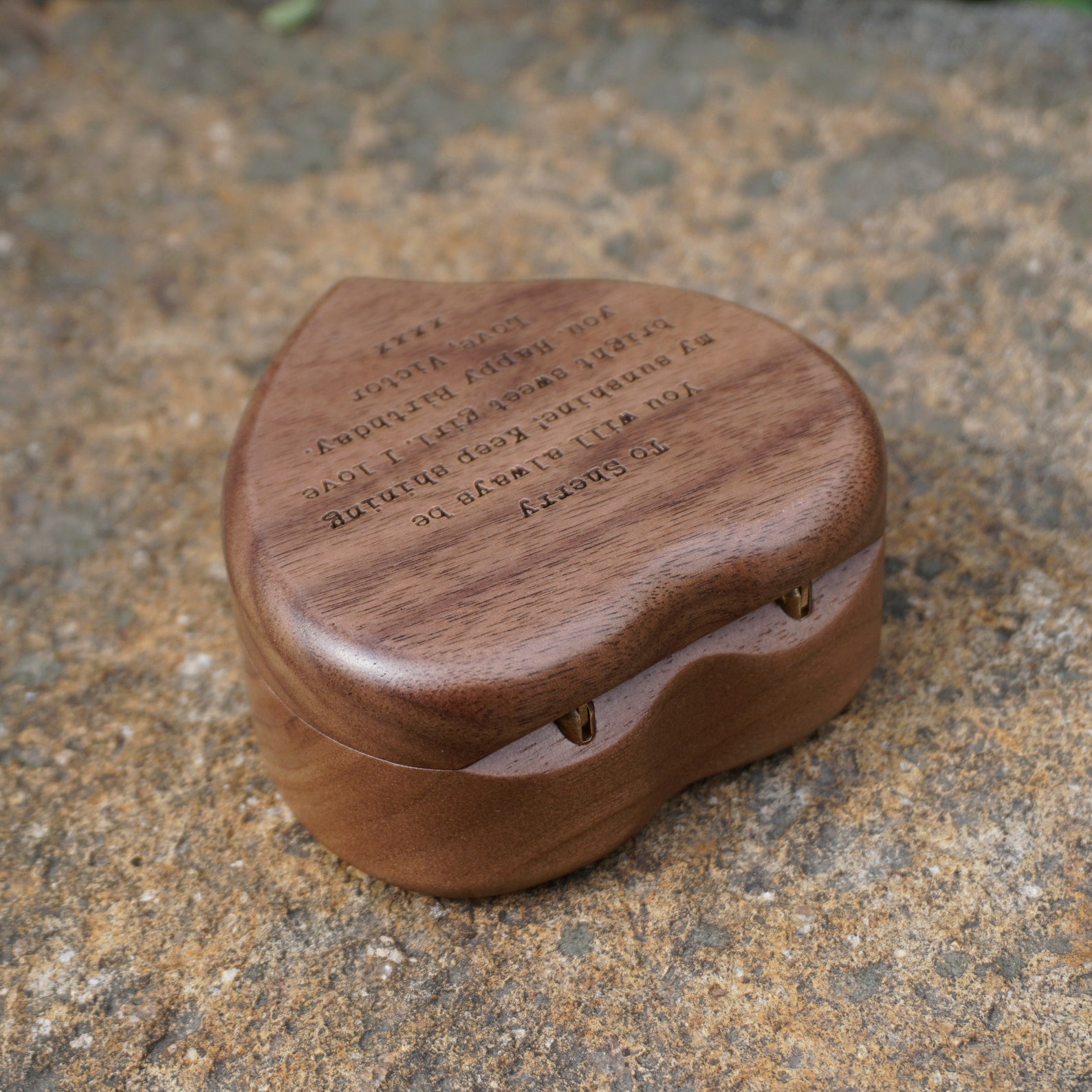 Personalized Heart Wooden Music Box With Engraving and Inlay for ...