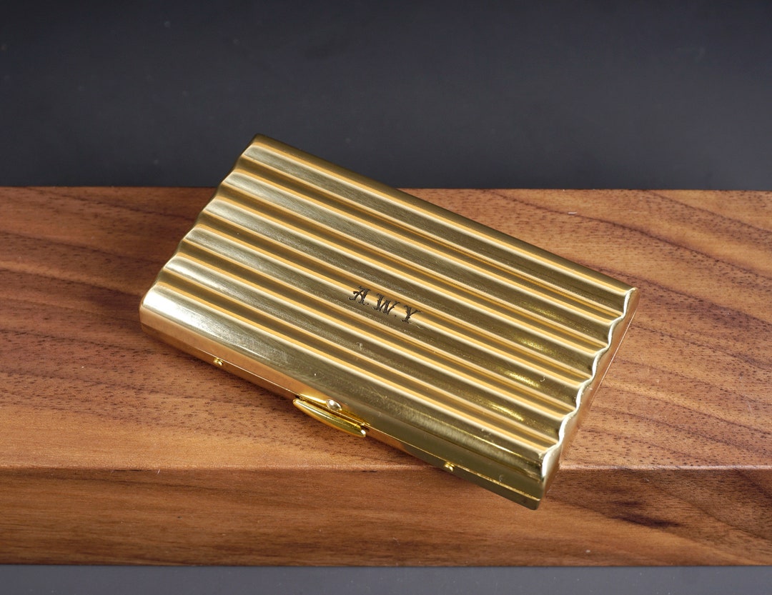 Personalized Engraved Brass Cigarette Case for 12 Cigarettes, Cigarette ...
