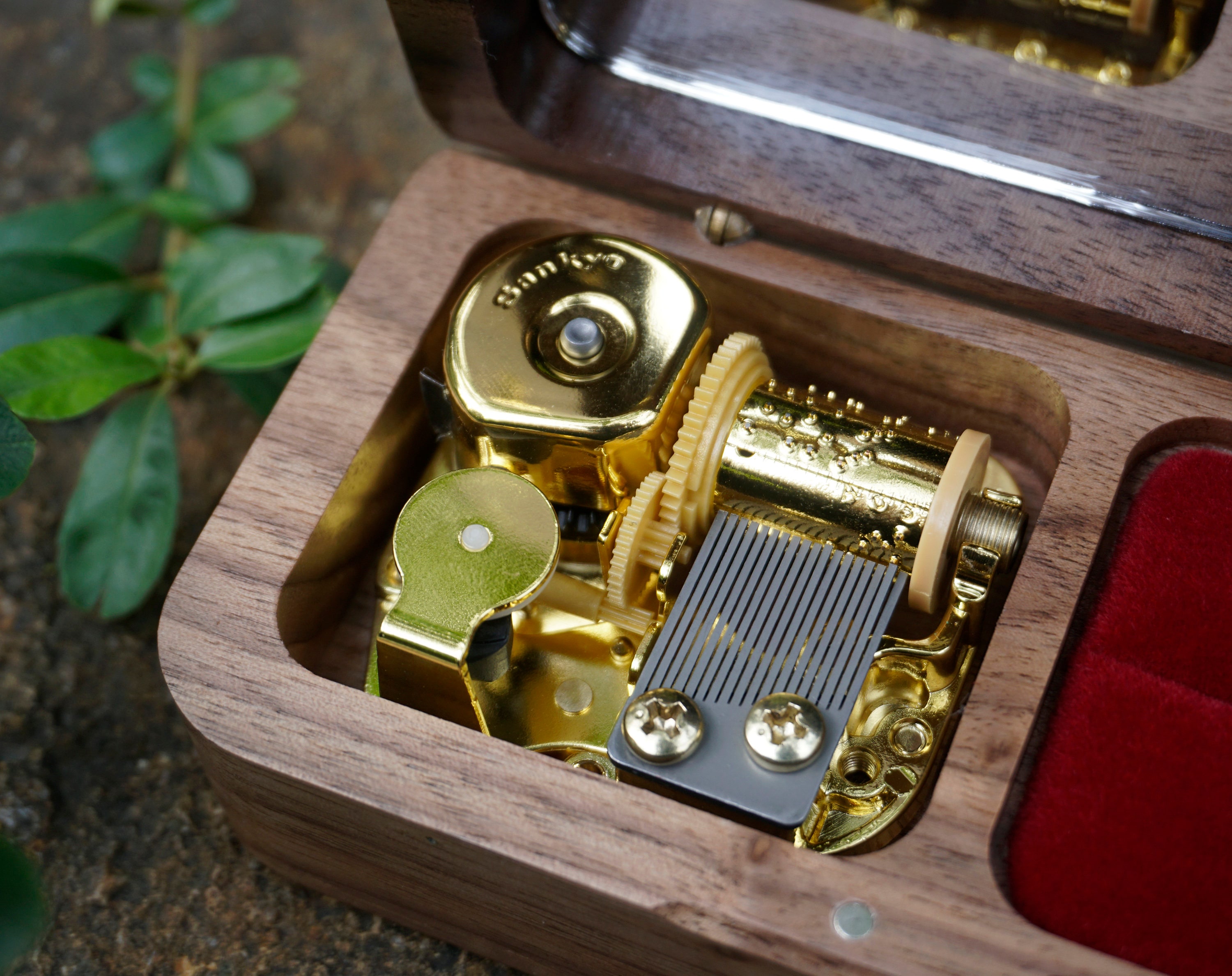 Personalized Wood Music Box Ring Box With Engraving and Inlay for Wife ...