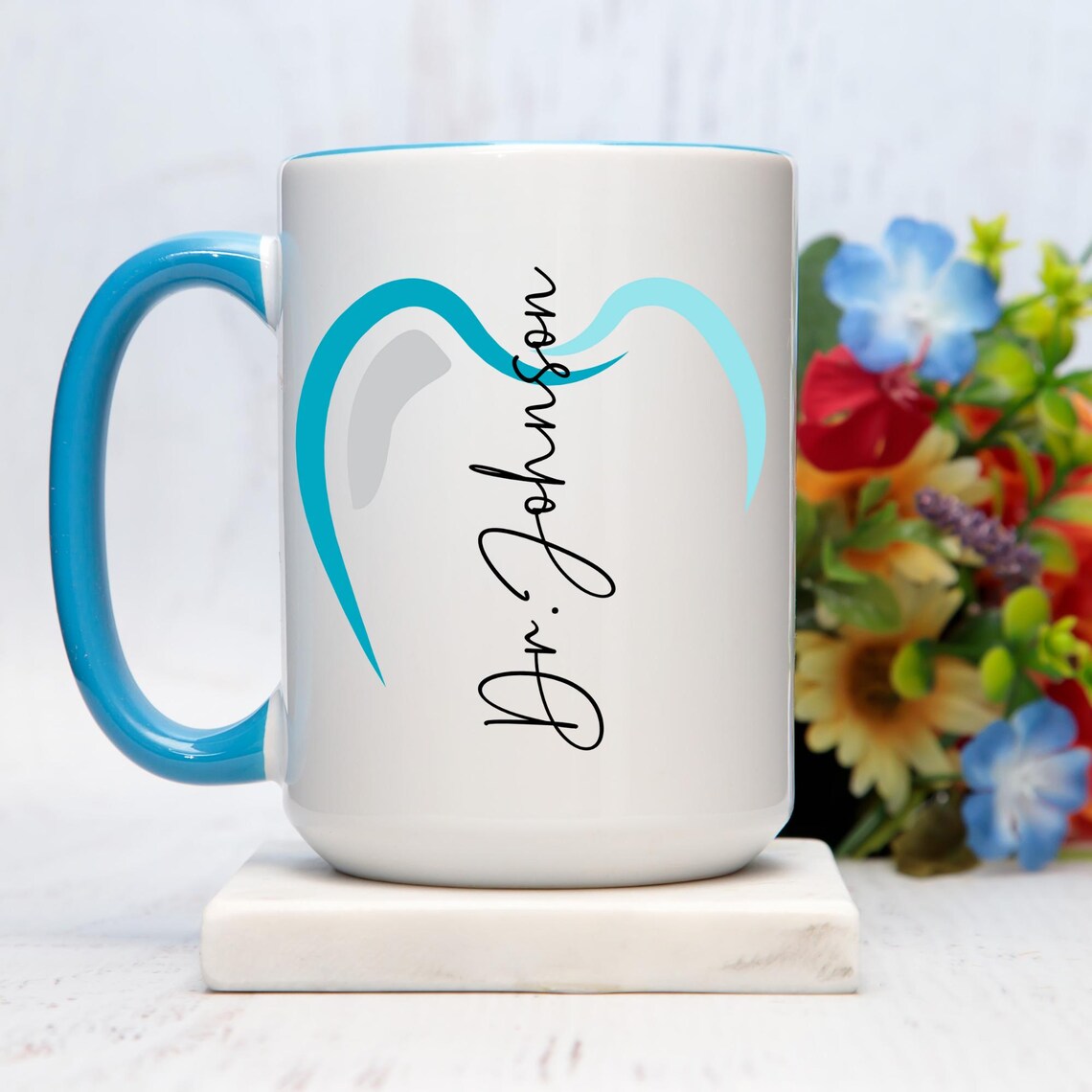 Dentist Mug With Name, Personalized Dentist Gift, Custom Tooth Mug With ...