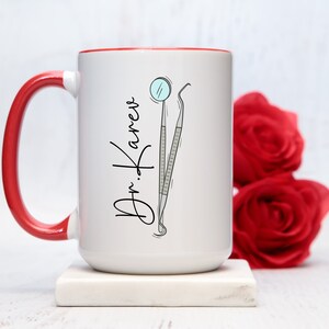 Personlized Dentist Mug With Name, Custom Dentist Coffee Cup, Dentist ...