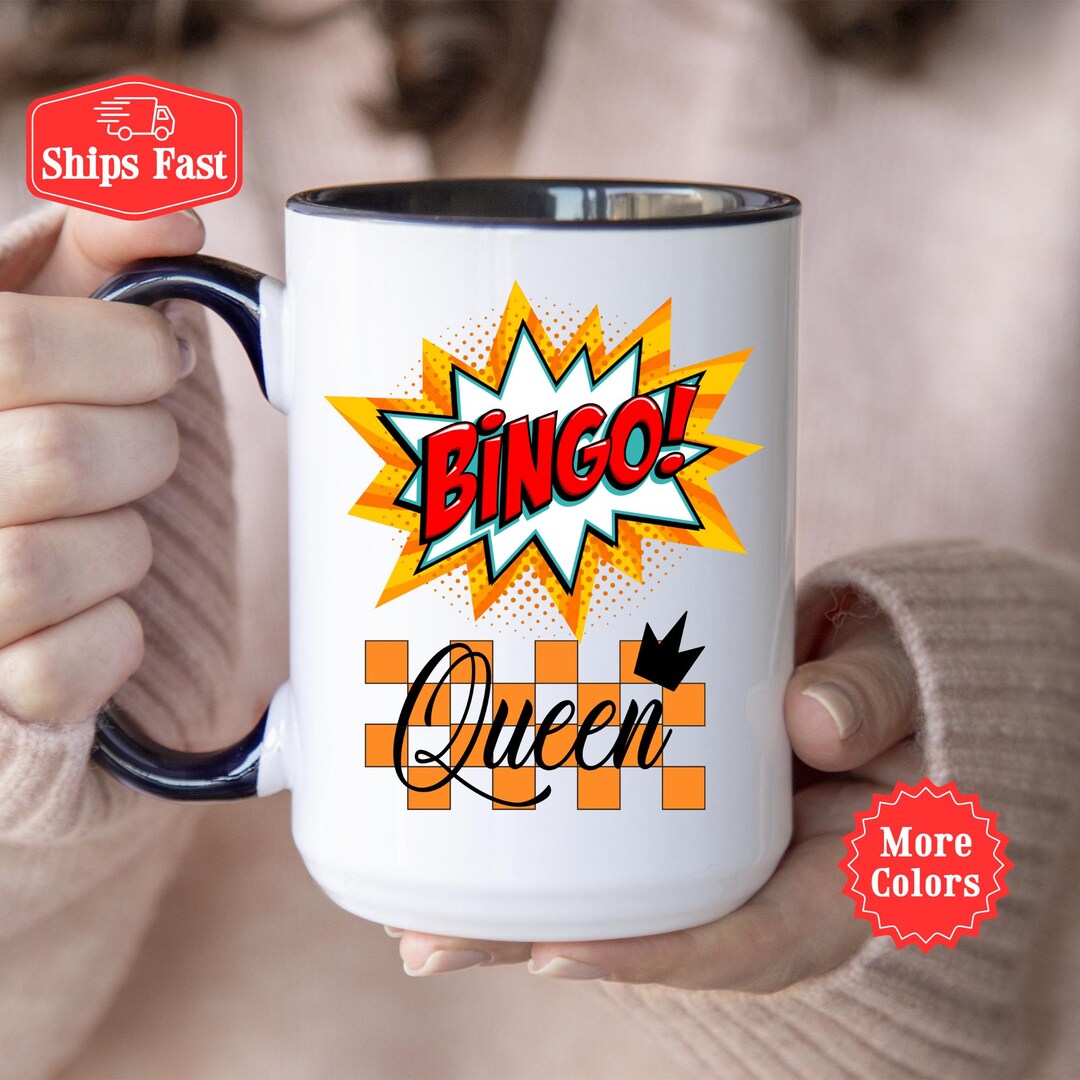 Bingo Queen Gift, Bingo Queen Coffee Mug, Bingo Star Queen Mug, Bingo ...