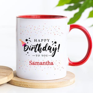 Personalized Birthday Coffee Mug With Name, Custom Bithday Mug, Happy ...