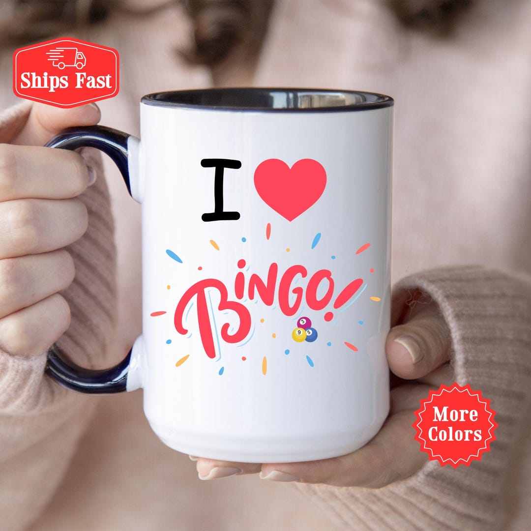 I Love Bingo Gift, I Love Bingo Coffee Mug, Bingo Lady, Bingo Grandma ...