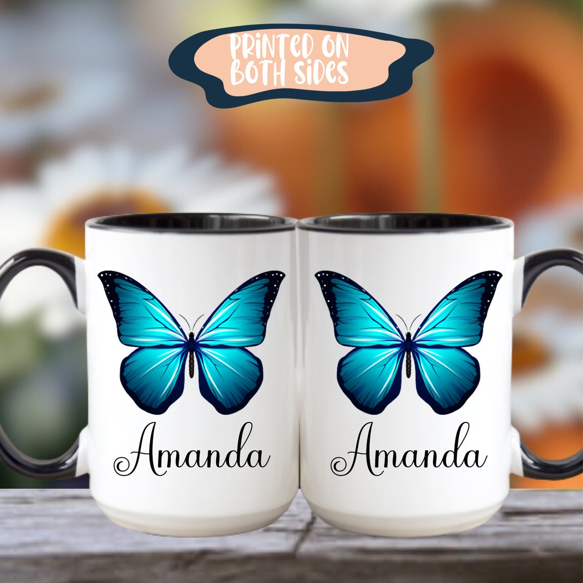 Butterfly Mug Blue, Butterfly Coffee Cup, Butterfly Gifts for Women ...