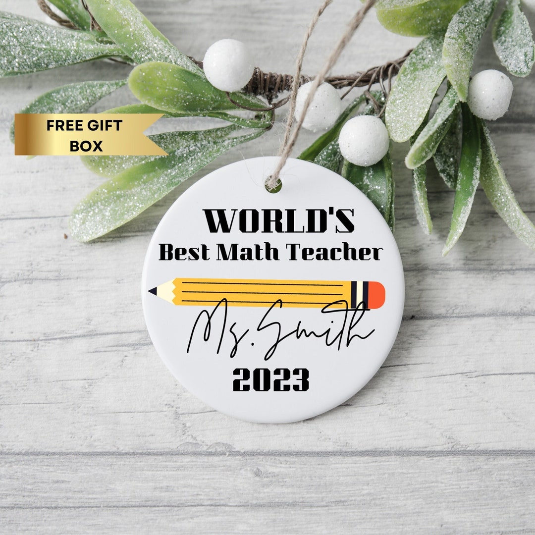 Math Teacher Christmas Ornament, Math Teacher Keepsake Personalized ...