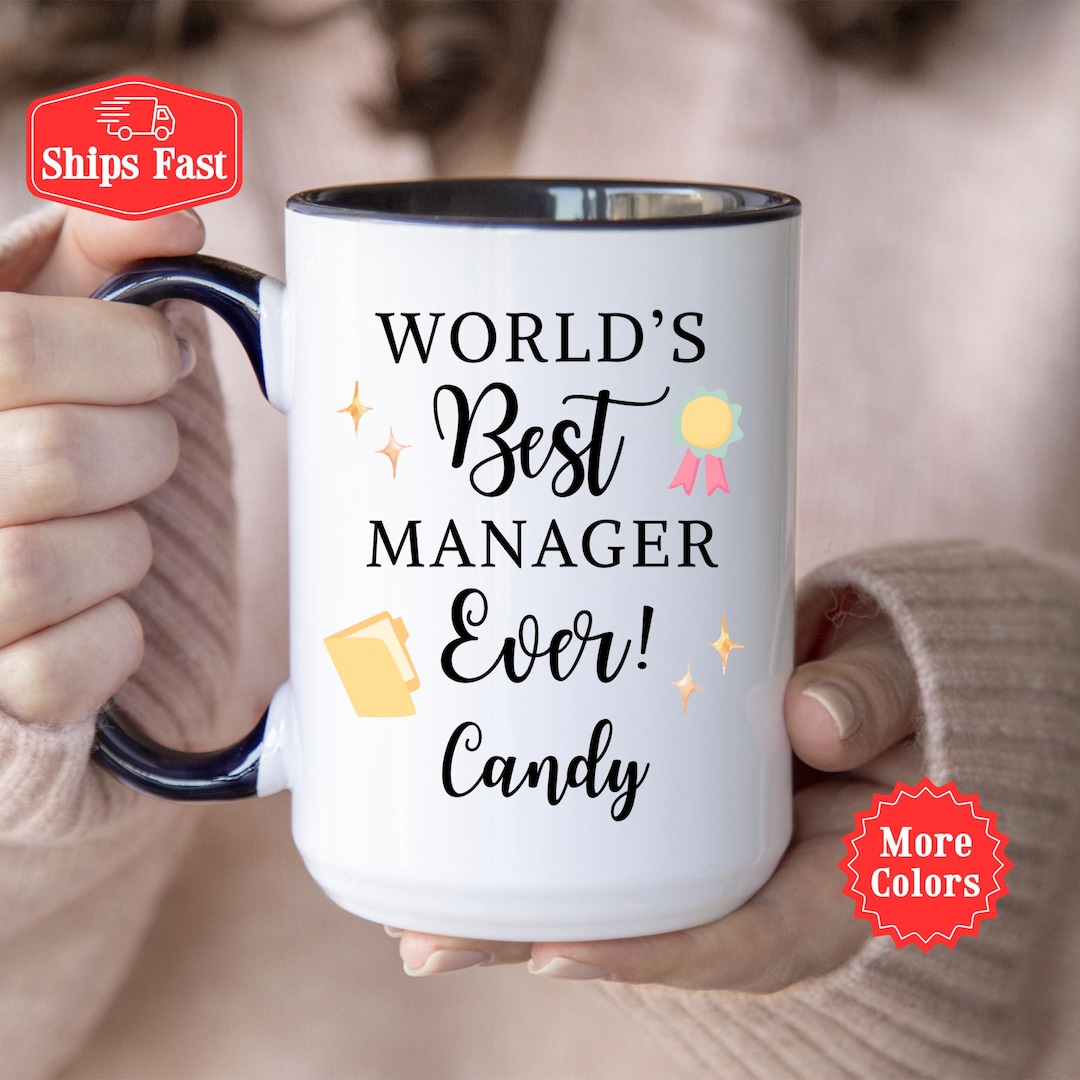 Custom Manager Mug With Name, Personalized Worlds Best Manager Mug for ...