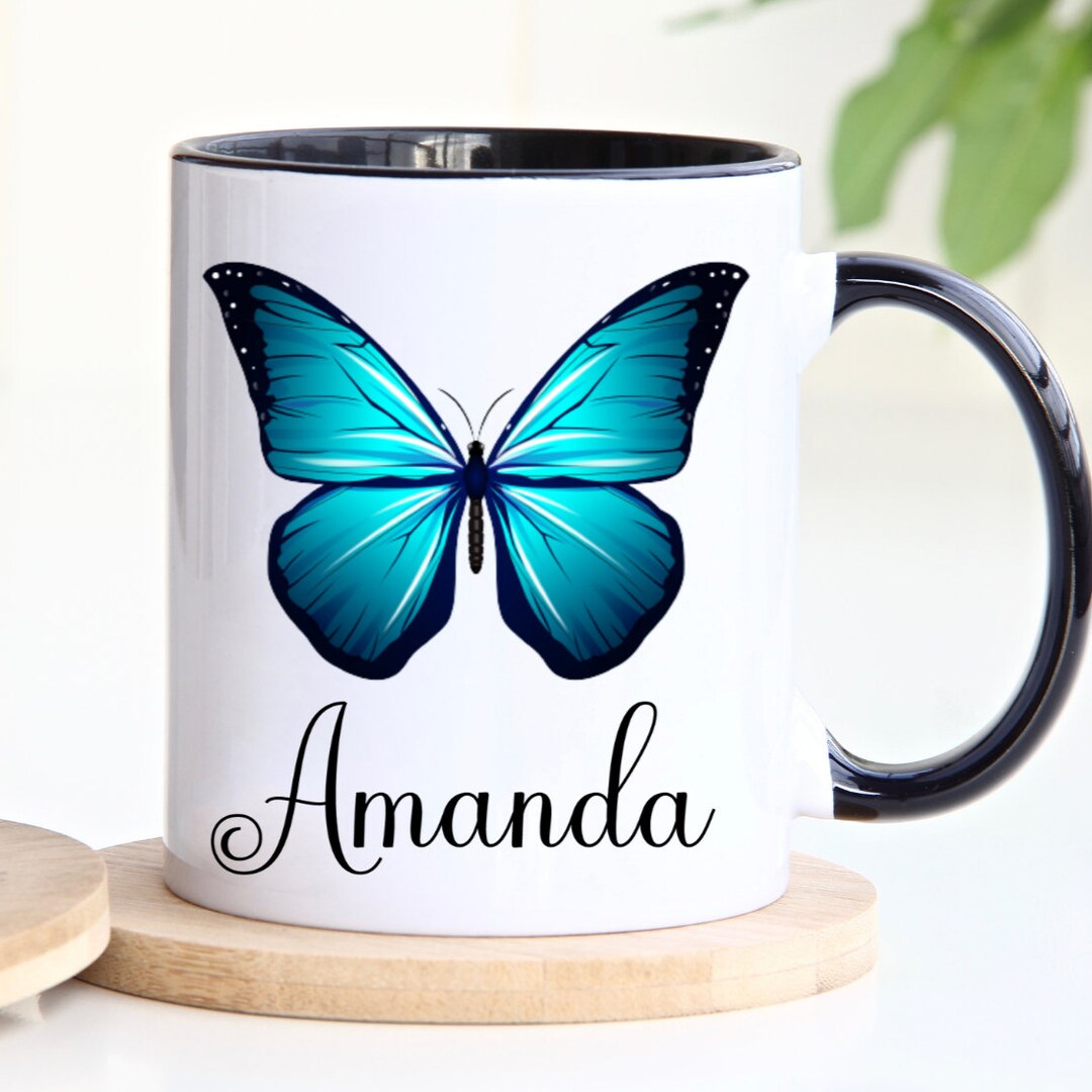 Butterfly Mug Blue, Butterfly Coffee Cup, Butterfly Gifts for Women ...