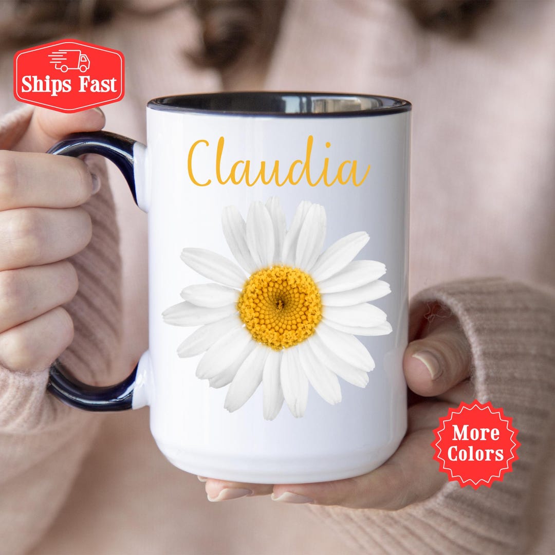 Daisy Mug With Name, Custom Daisy Gift, Peo Gift, Gifts With Daisies ...