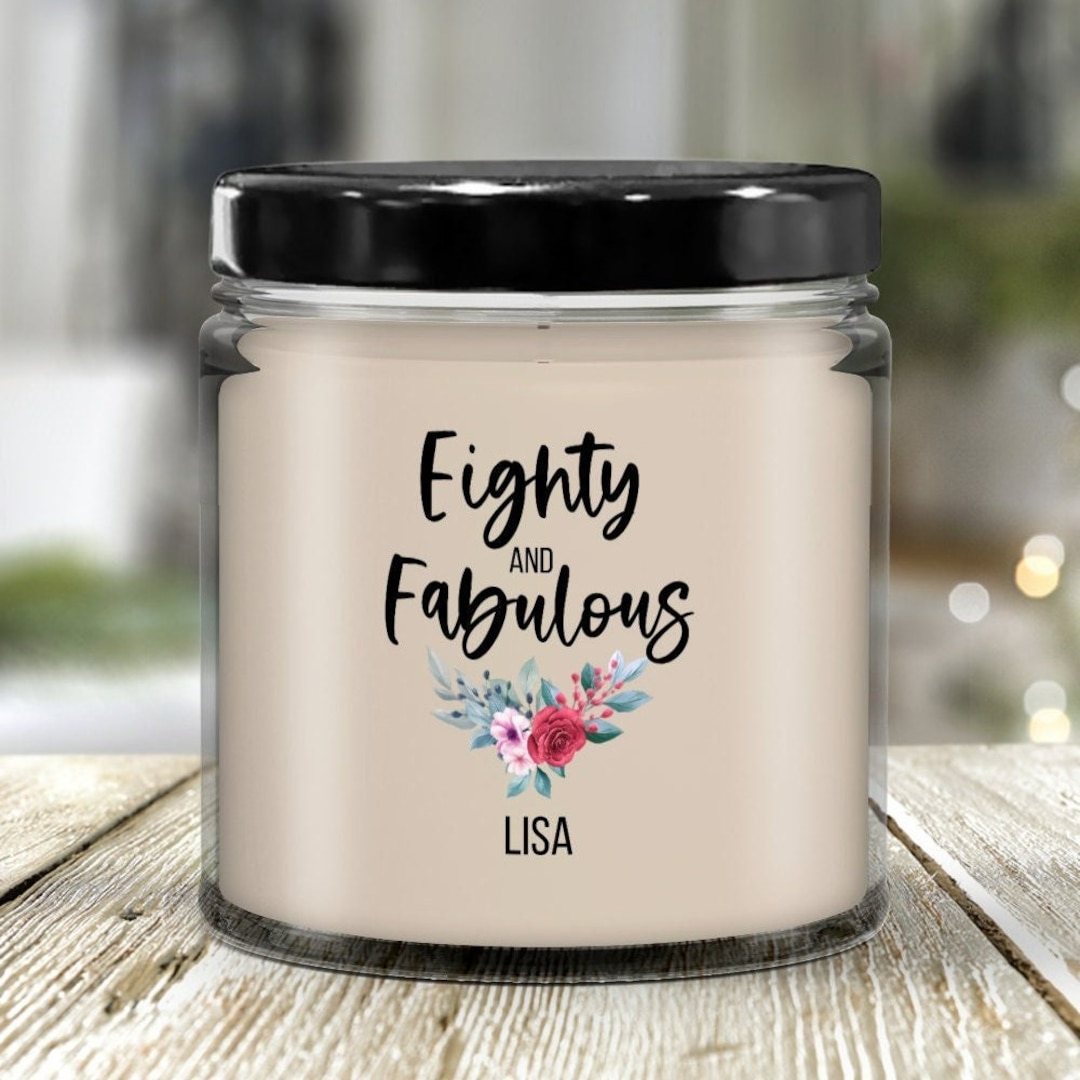 80th Birthday Candle, 80th Birthday Gifts, Eighty and Fabulous Candle ...