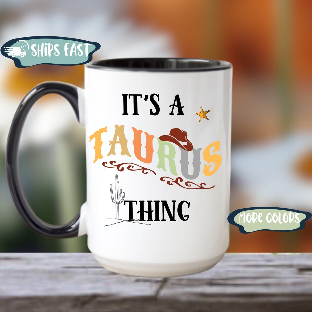 Taurus Western Star Sign Mug, Taurus Horoscope Mug, Zodiac Gift ...