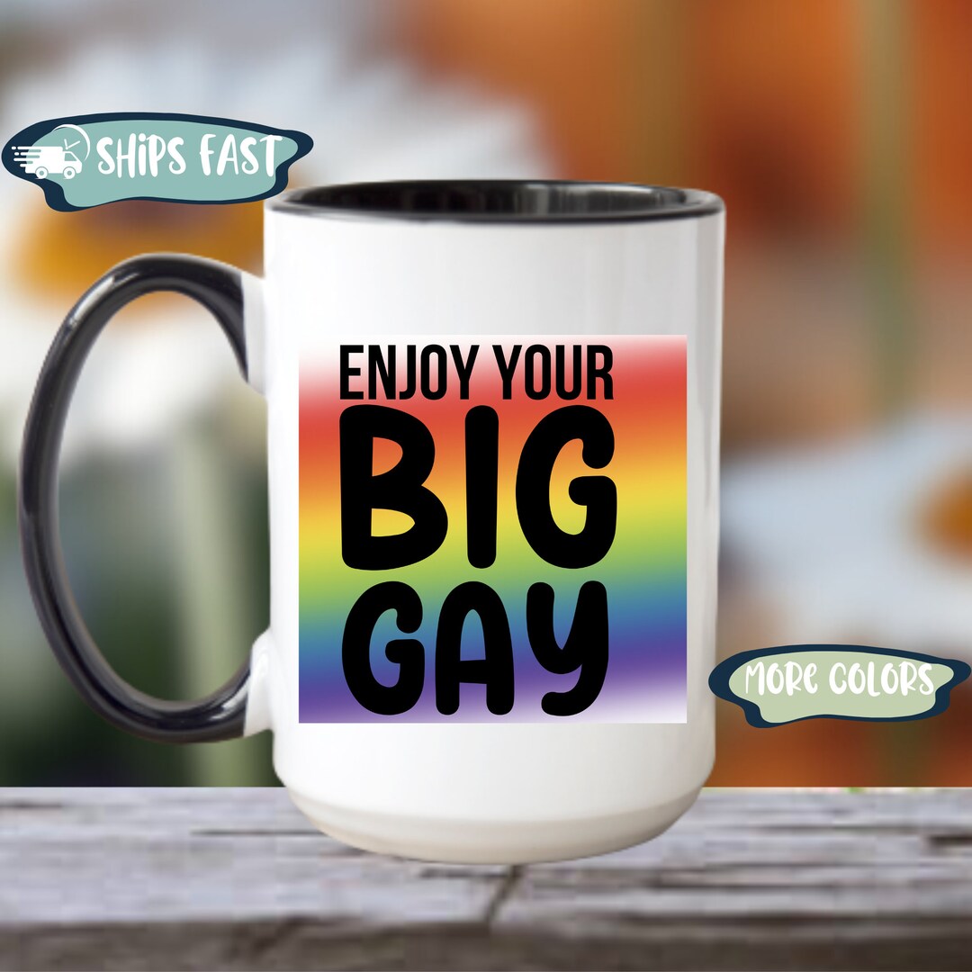 LGBTQ Tote Mug, Rainbow Coffee Cup, Gift for Gay Best Friend, Gay Pride ...