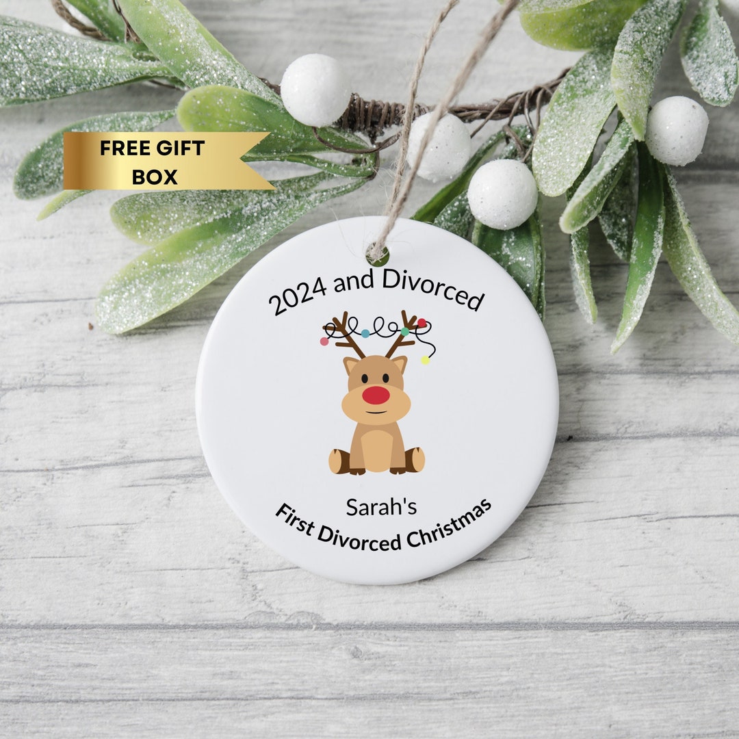 First Divorced Reindeer Christmas Ornament, Personalized Divorced ...