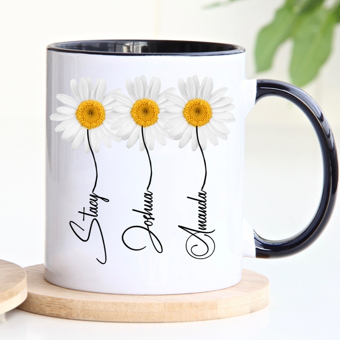 Custom Daisy Mug With Kids Names, Grandma's Garden, Mama's Garden ...