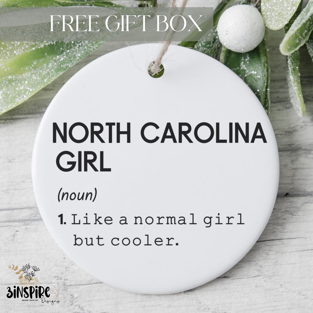 North Carolina Girl Definition Ornament, State of North Carolina ...