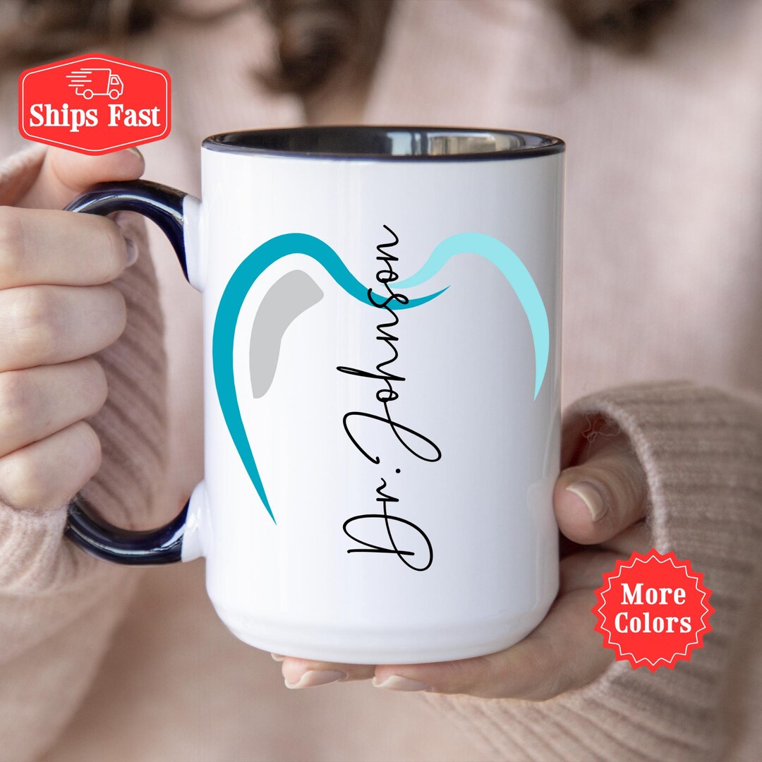 Dentist Mug With Name, Personalized Dentist Gift, Custom Tooth Mug With ...
