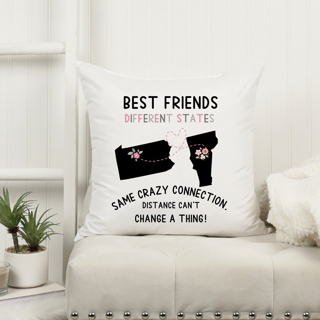Long Distance Gift, Personalized Long Distance Best Friends Pillow ...