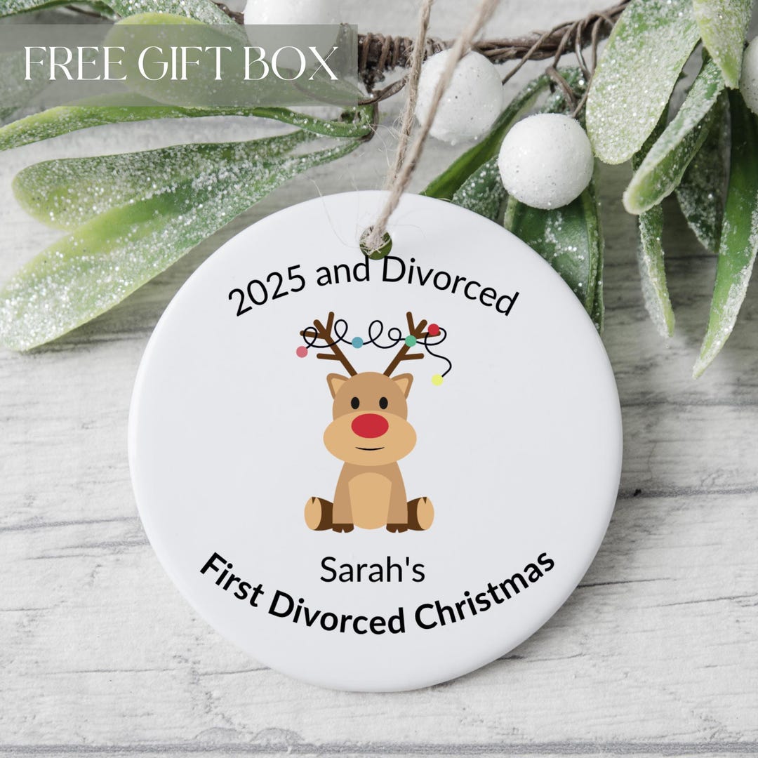 First Divorced Reindeer Christmas Ornament, Personalized Divorced ...