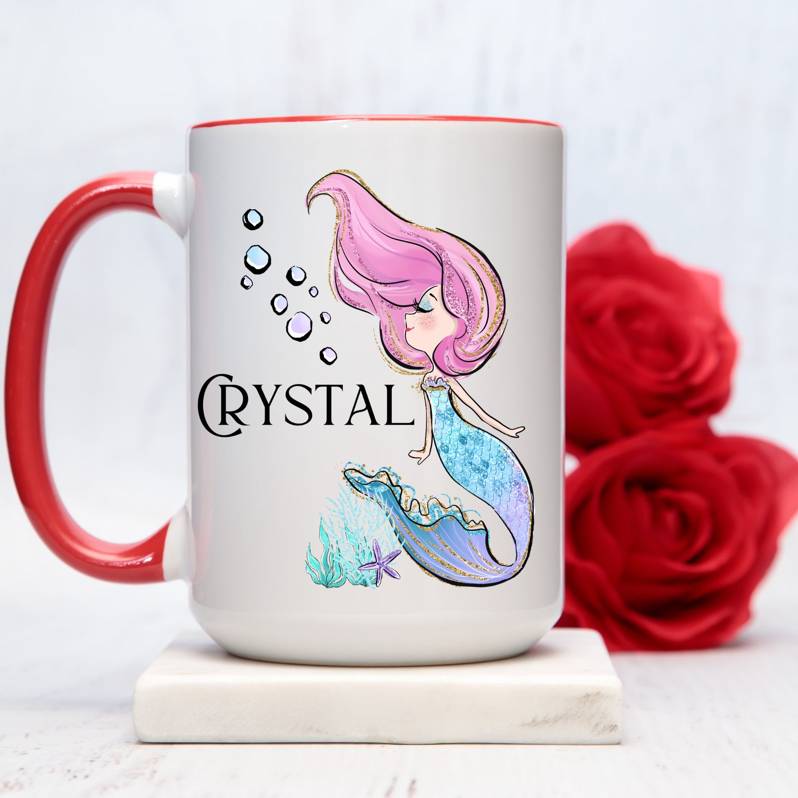 Mermaid Mug, Mermaid Coffee Cup, Personalized Mermaid Gift for Women ...