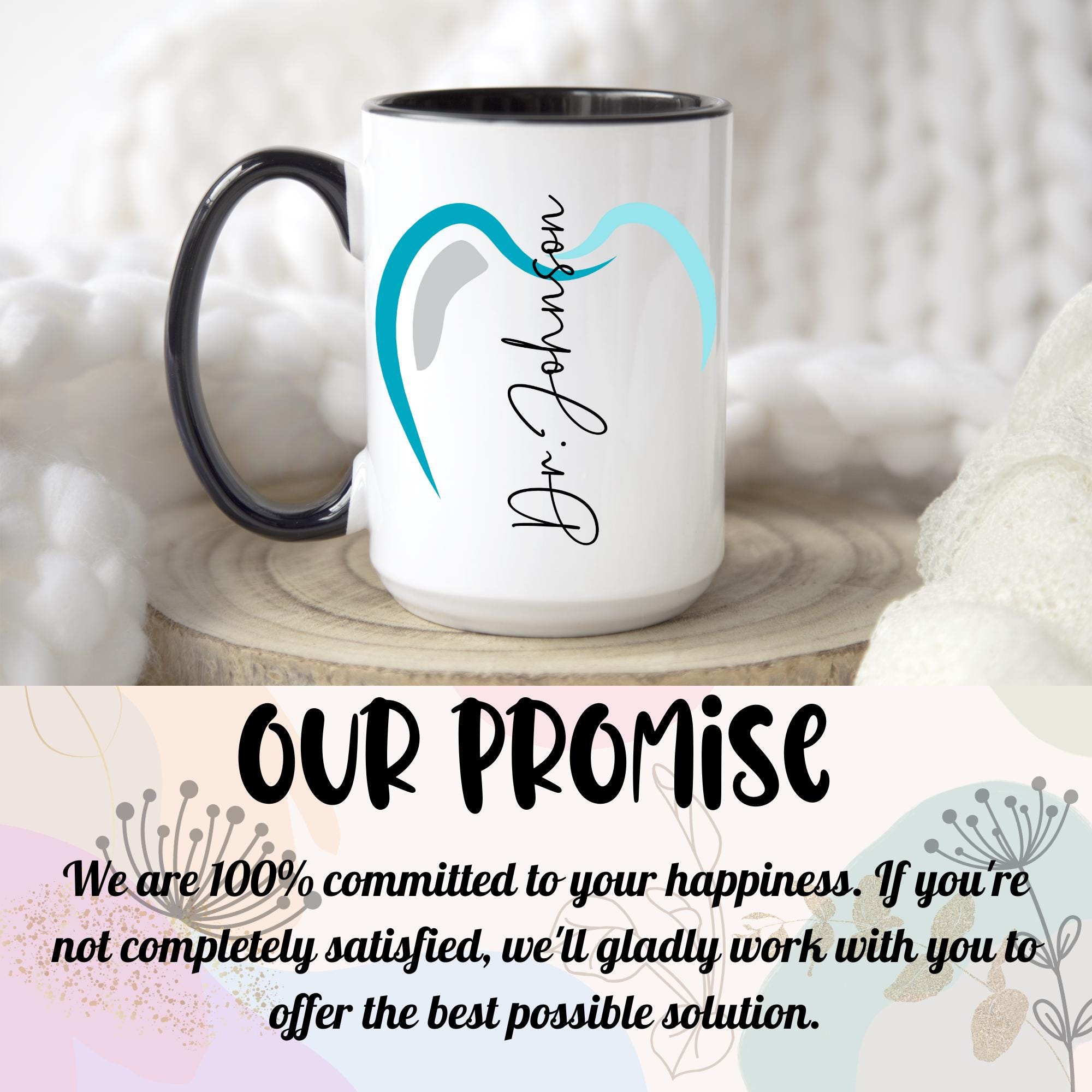 Dentist Mug With Name, Personalized Dentist Gift, Custom Tooth Mug With ...