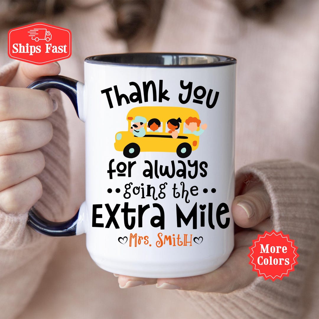 School Bus Driver Mug, Personalized Bus Driver Coffee Cup With Name ...