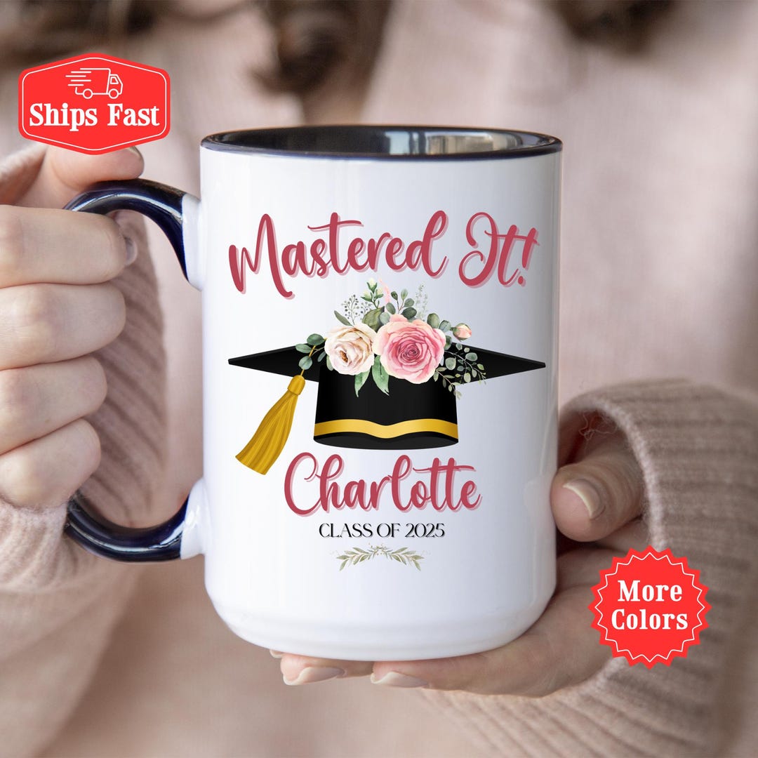 Custom Masters Degree Mug, Masters Degree Graduation Cup, Personalized ...