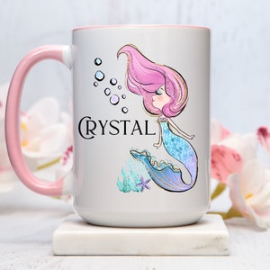 Mermaid Mug, Mermaid Coffee Cup, Personalized Mermaid Gift for Women ...