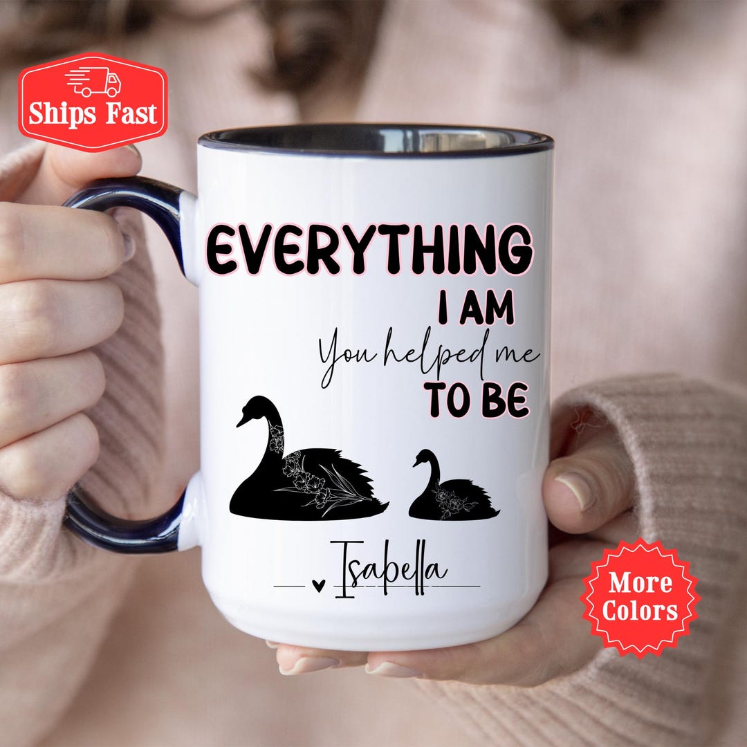 Mom With Kid's Name Mug, Personailzed Mom Mug From Children, Mother's ...