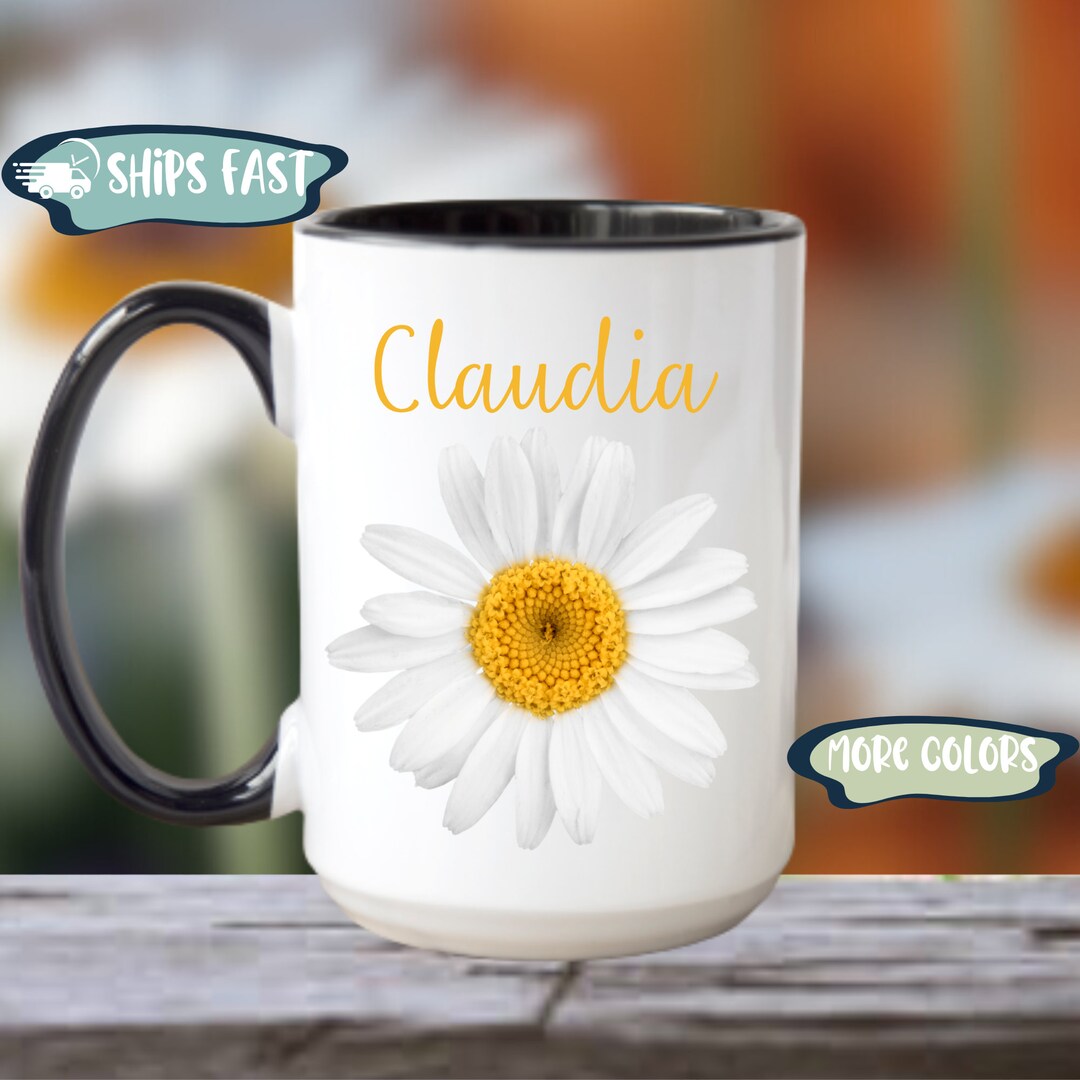 Daisy Mug With Name, Custom Daisy Gift, Peo Gift, Gifts With Daisies ...