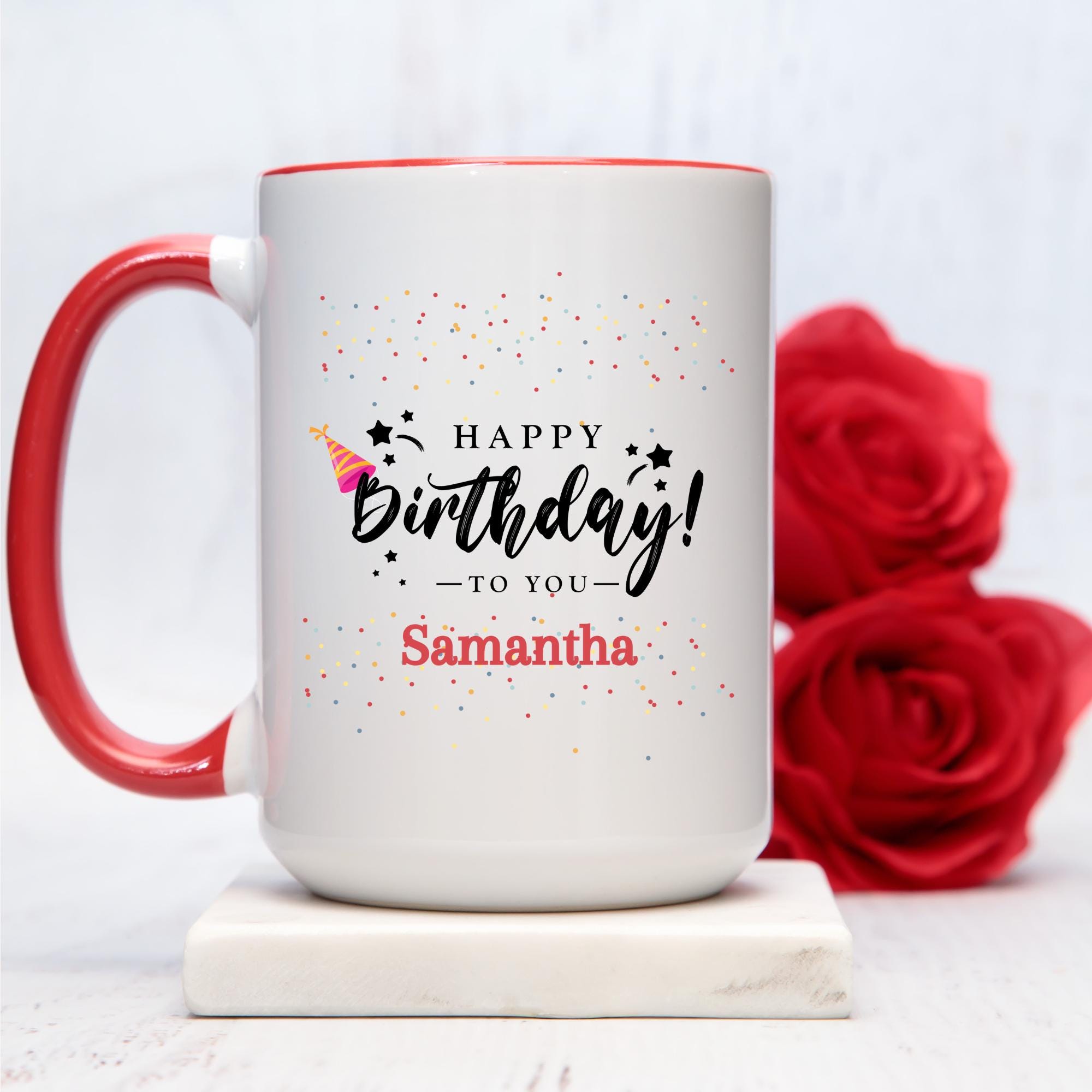 Personalized Birthday Coffee Mug With Name, Custom Bithday Mug, Happy ...