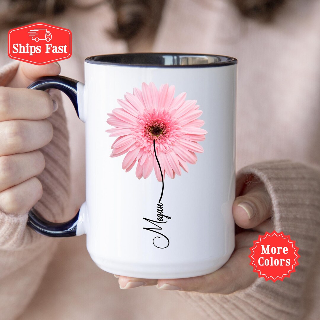 Gerbera Daisy Gift, Personalized Gerbera Mug, Gerbera Gifts for Her ...
